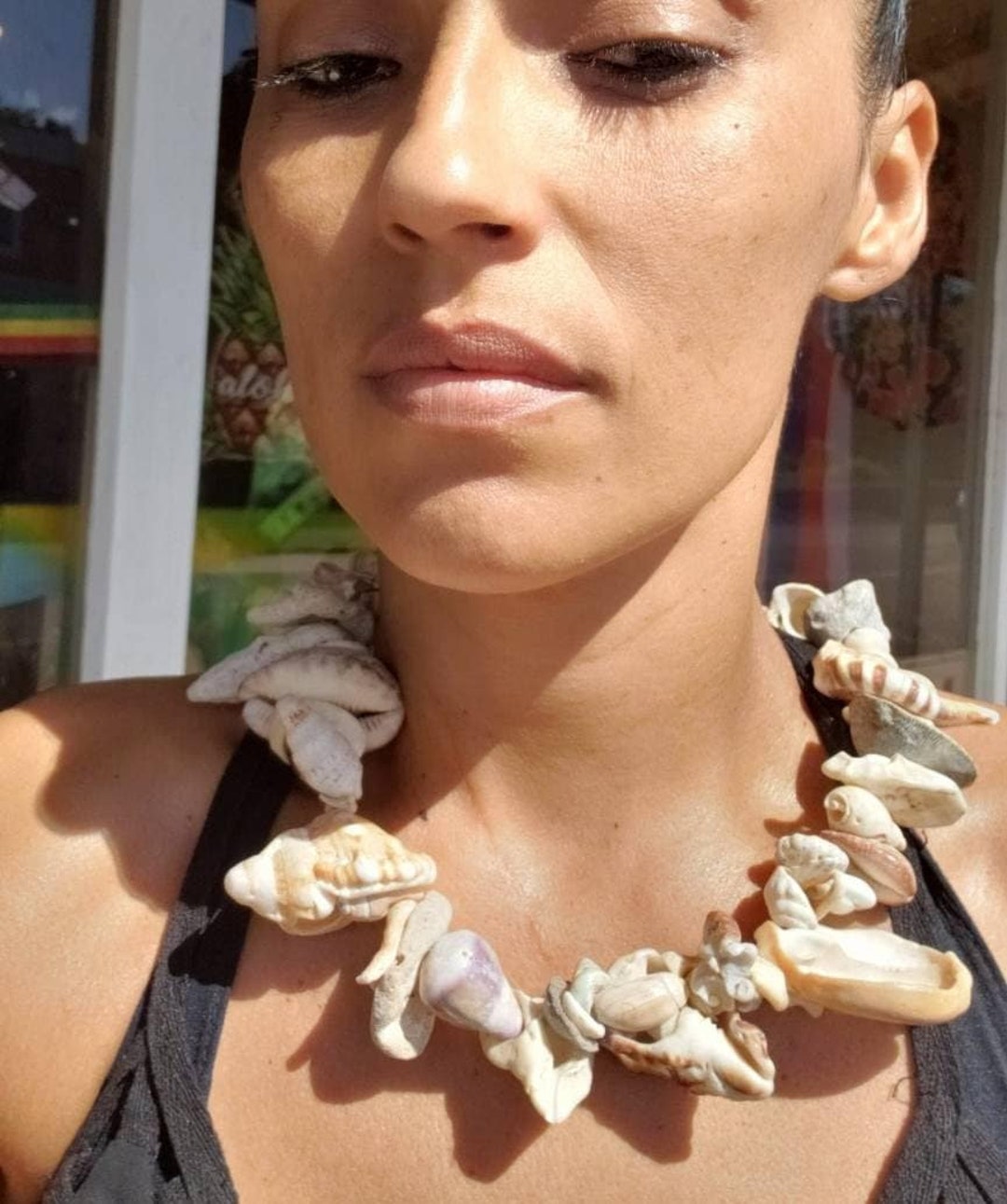 Chunky Hawaiian Seashell Statement Piece Necklace,big Hawaiian ...