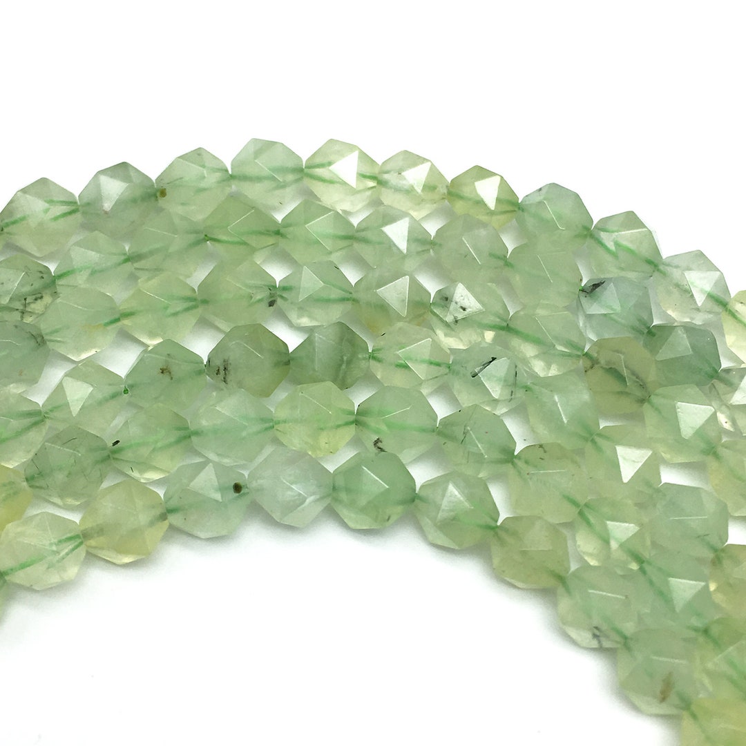 Faceted Prehnite Beads, Star Cut Beads, Gemstone Beads, 8mm, 10mm - Etsy