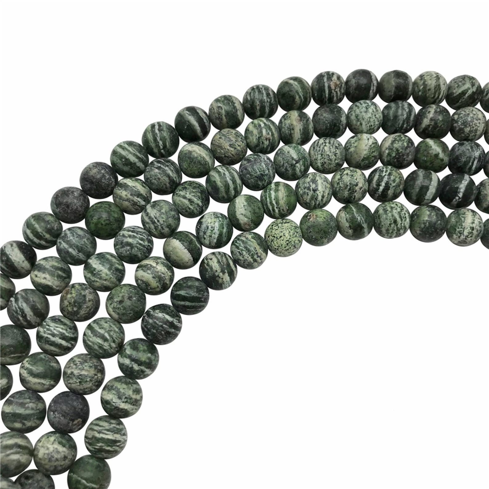 8mm Matte Green Zebra Jasper Beads Round Gemstone Beads - Etsy