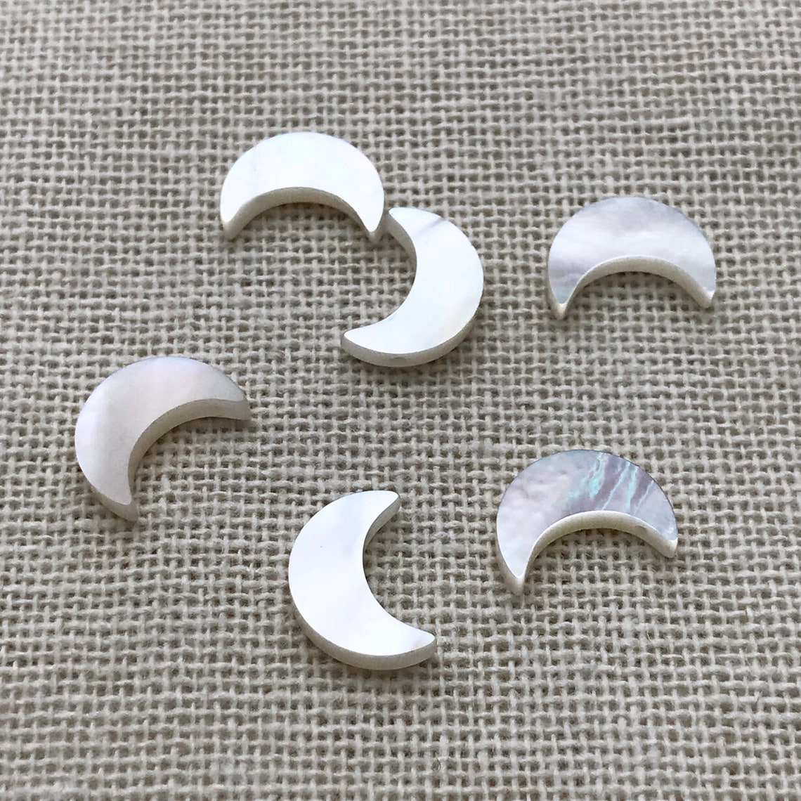10pcs Mother of Pearl Moon Beads Moon Charms Shell Jewelry - Etsy