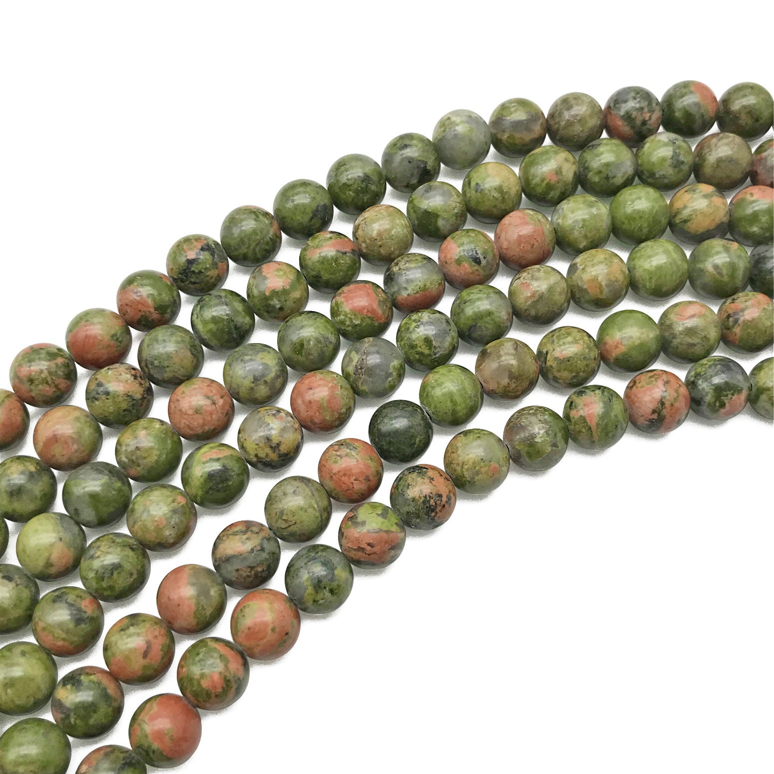 8mm Unakite Beads Round Gemstone Beads Wholasela Beads - Etsy