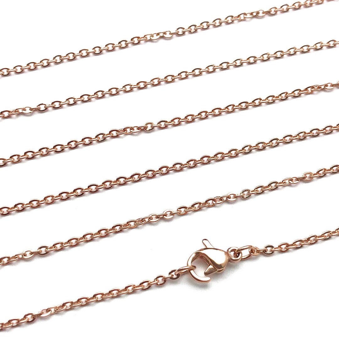 5pcs Custom Made Handcrafted 316L Stainless Steel Necklace, Rose Gold ...