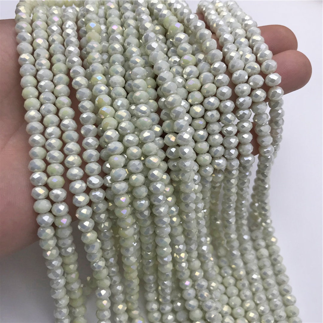 6x4mm Faceted Light Yellow Glass Beads, Glass Rondelle Beads - Etsy UK