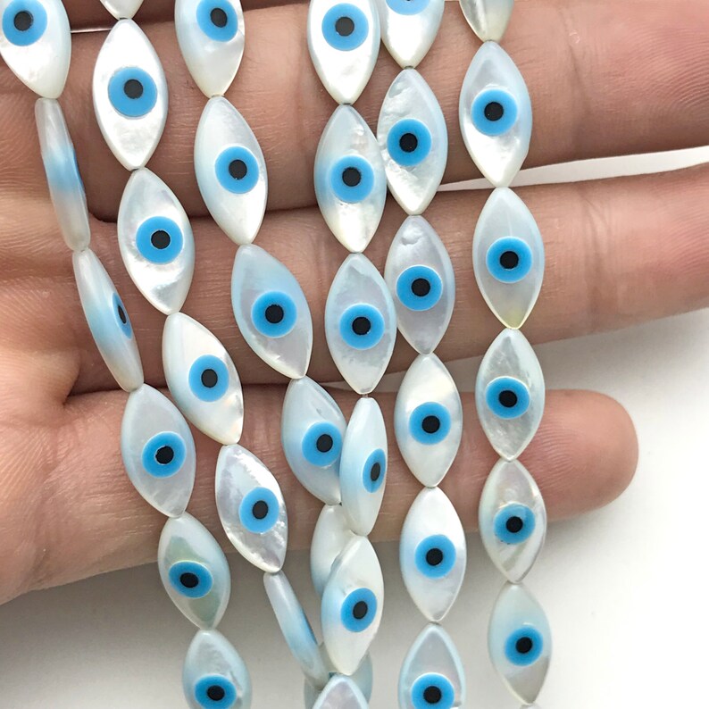 5pcs Mother of Pearl Shell Evil Eye Beads Evil Eye Beads DIY - Etsy