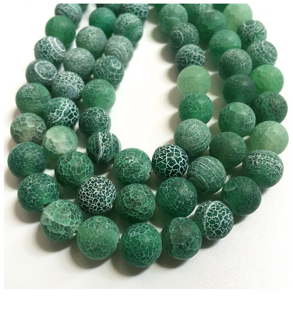 8mm Frosted Agate Beads Green Agate Beads Round Beads | Etsy