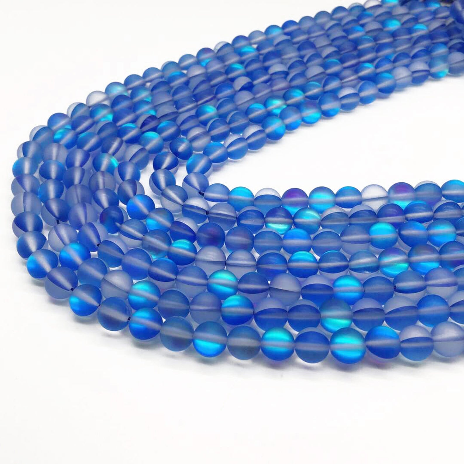 8mm Mystic Aura Quartz Beads Matte Blue Quartz Beads - Etsy