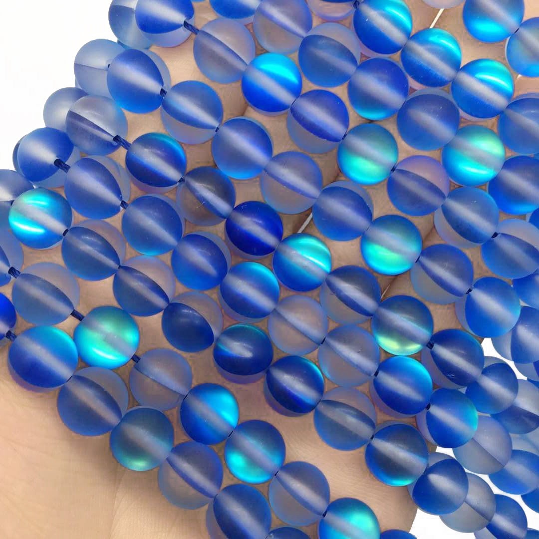 8mm Mystic Aura Quartz Beads Matte Blue Quartz Beads - Etsy