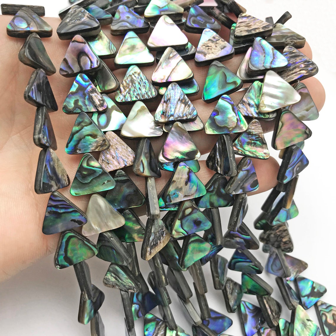 Abalone Shell Triangle Beads Triangle Flat Beads Natural | Etsy