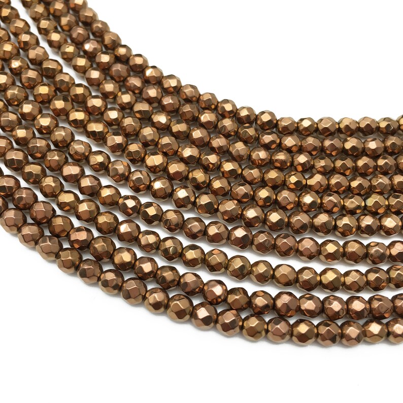 6mm Faceted Hematite Beads Brown Hematite Beads Hematite - Etsy