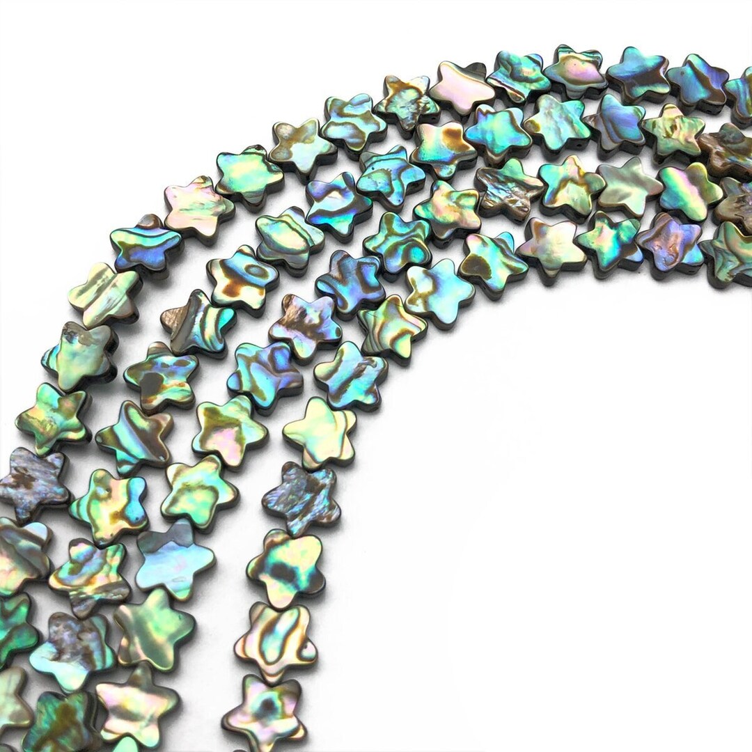 Abalone Shell Star Beads, Smooth Flat Shell Bedas , Shell Jewelry, 10mm ...