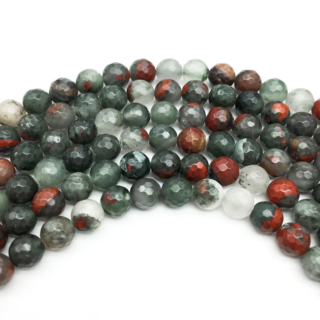 8mm Faceted Africa Bloodstone Beads, Round Gemstone Beads, Wholesale ...