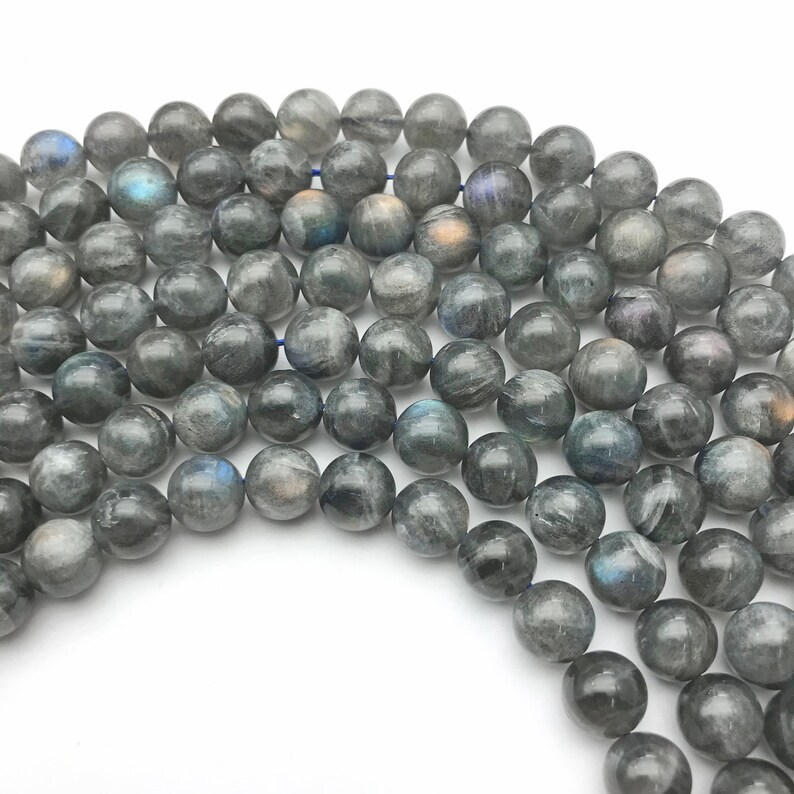 10mm Natural Gray Labradorite Beads Round Gemstone Beads - Etsy Ireland