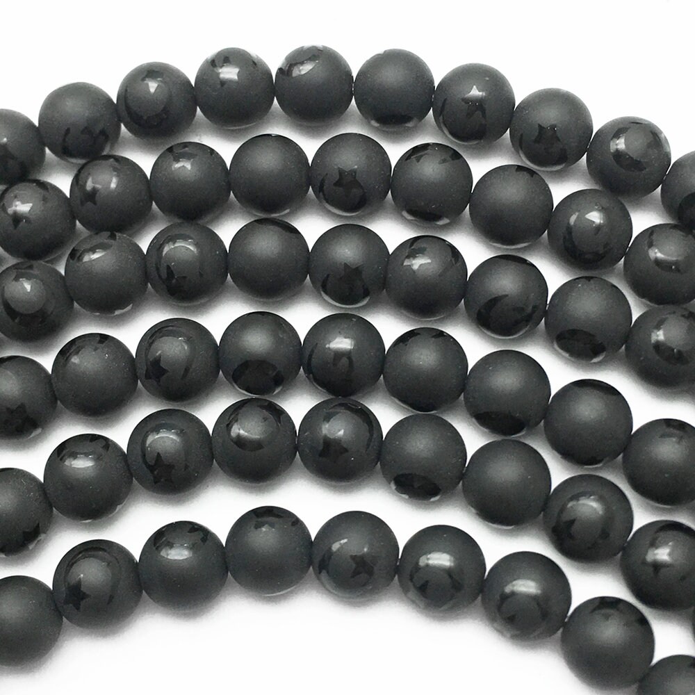 Matte Tibetan Agate Beads Black Gemstone Beads Wholesale - Etsy UK