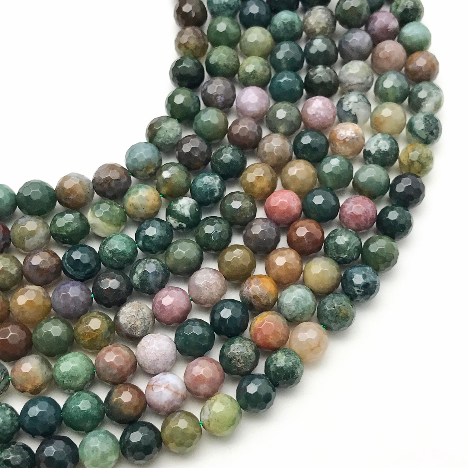 8mm Faceted Indian Agate Beads Round Gemstone Beads | Etsy