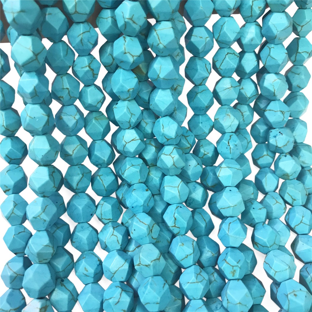Faceted Turquoise Beads, Star Cut Beads, Gemstone Beads, 8mm, 10mm - Etsy