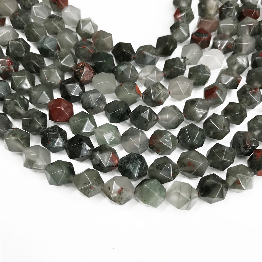 Faceted Africa Bloodstone Beads, Star Cut Beads, Gemstone Beads, 8mm ...