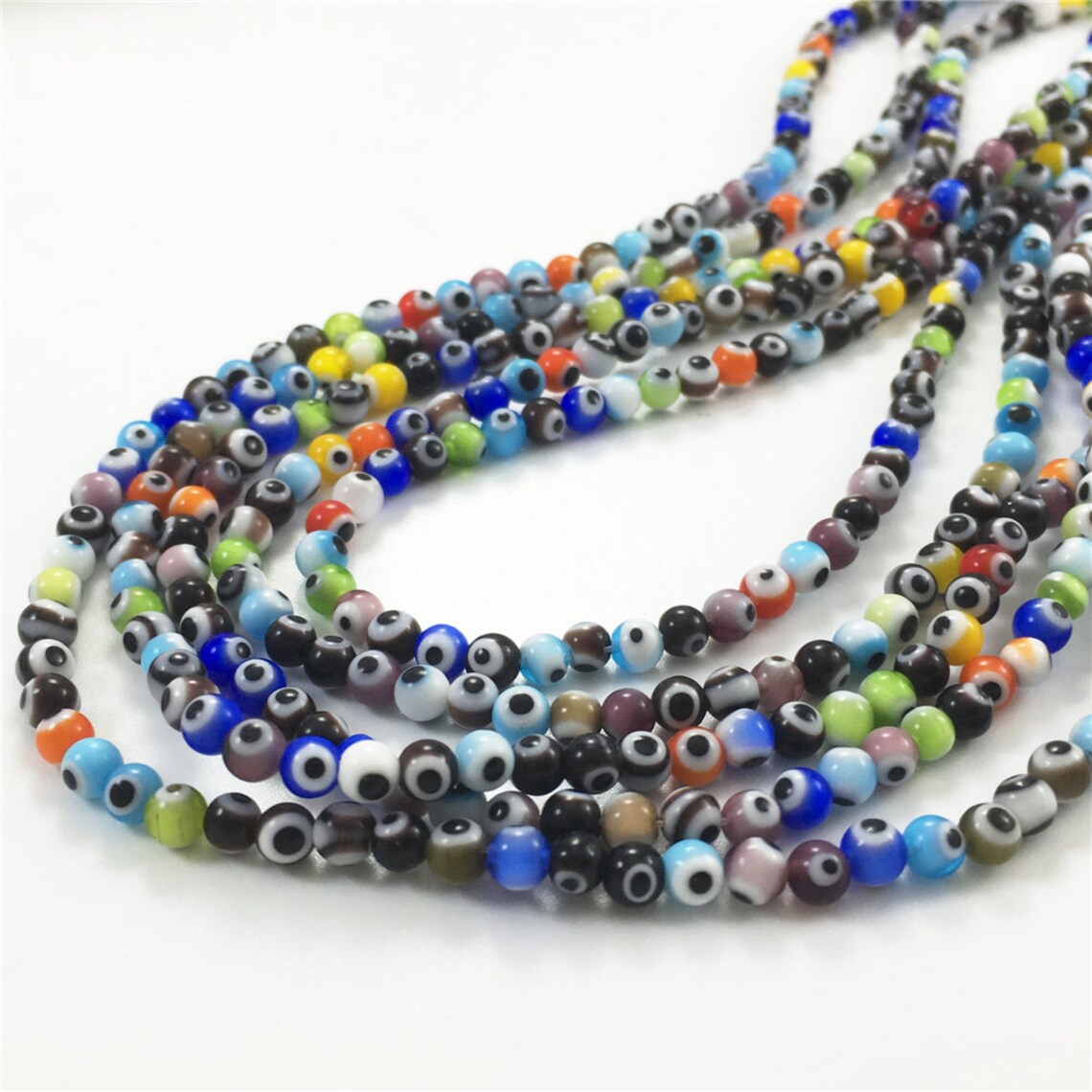 4mm Evil Eye Glass Beads Mixed Color Evil Eye Beads | Etsy