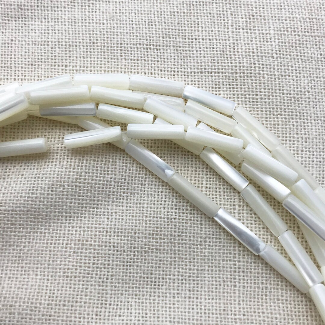Mother of Pearl Tube Beads White Shell Column Shape Beads - Etsy