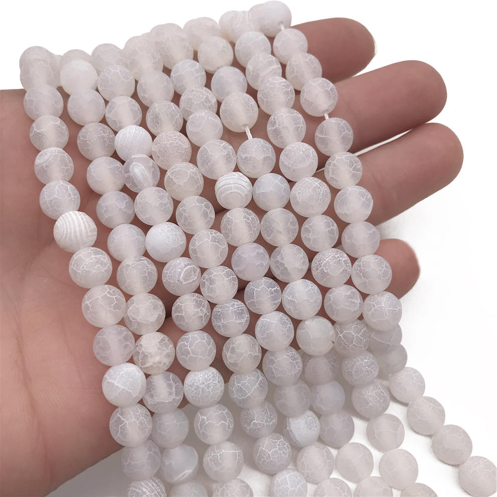 8mm Frosted Agate Beads Rund Gemstone Beads Wholasela Beads | Etsy