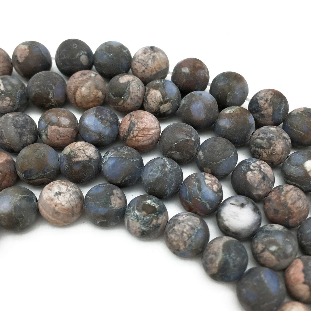 10mm Matte Llanite Blue Quartz Beads, Round Gemstone Beads, Wholesale ...