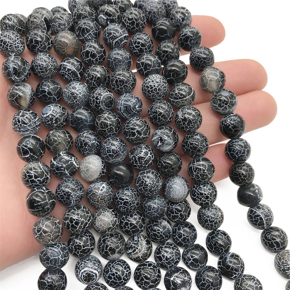 10mm abalorios de ágata negra cuentas redondas de piedras | Etsy