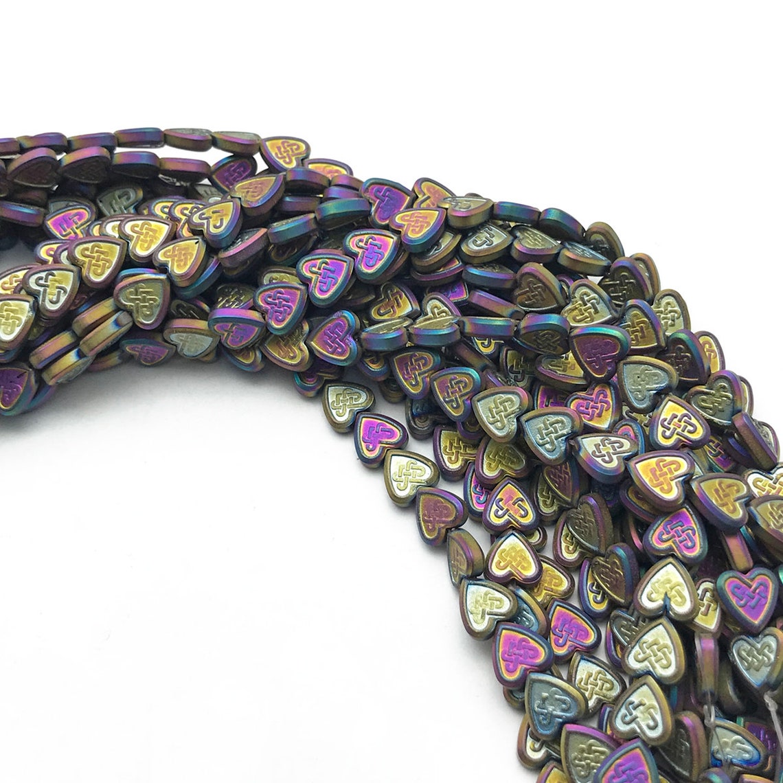 8mm Hematite Heart Beads Matte Hematite Beads - Etsy