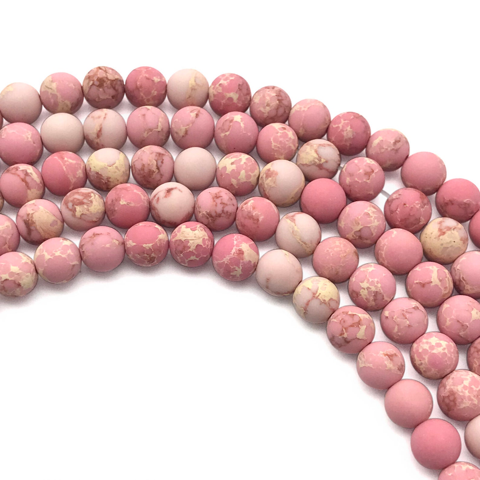 8mm Matte Pink Imperial Jasper Beads Sea Sediment Jasper - Etsy