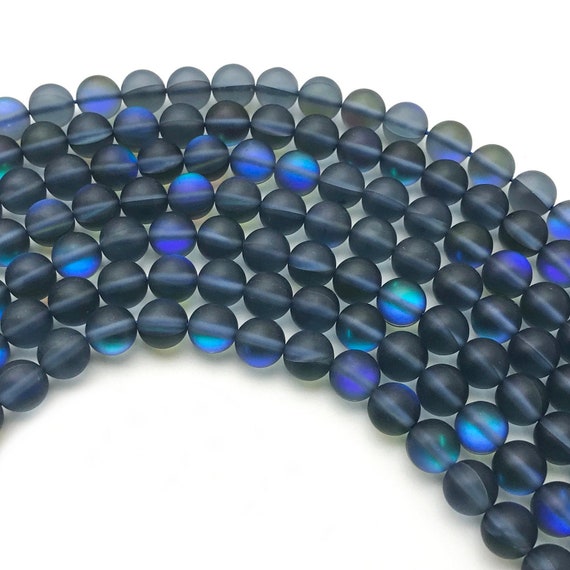 8mm Mystic Aura Quartz Perles Matte Perles de quartz noir | Etsy