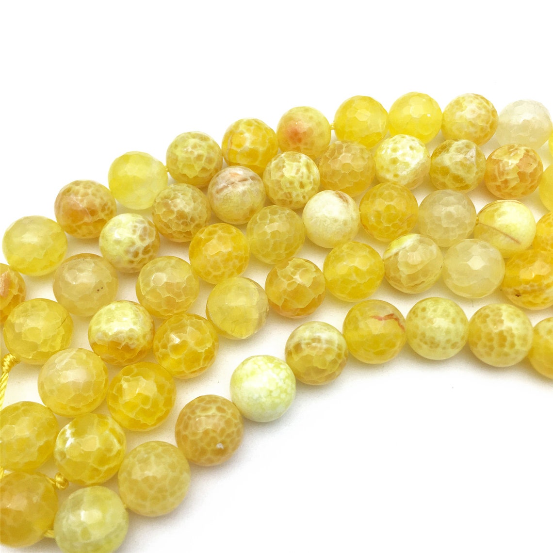 8mm Faceted Yellow Agate Beads Gemstone Beads Wholesale - Etsy