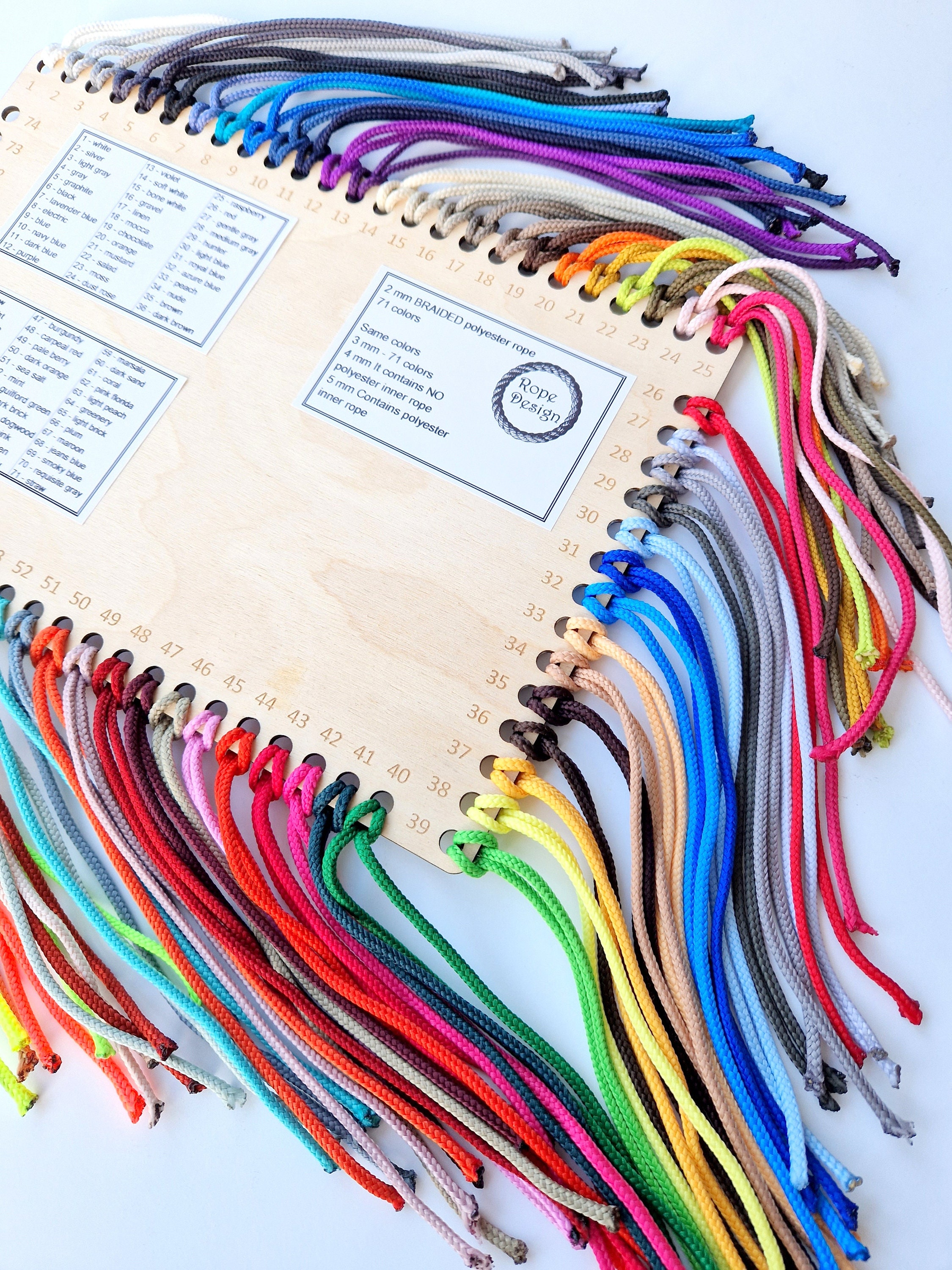 Sample Card Braided 2 Mm Rope Rope Examples Color Card - Etsy