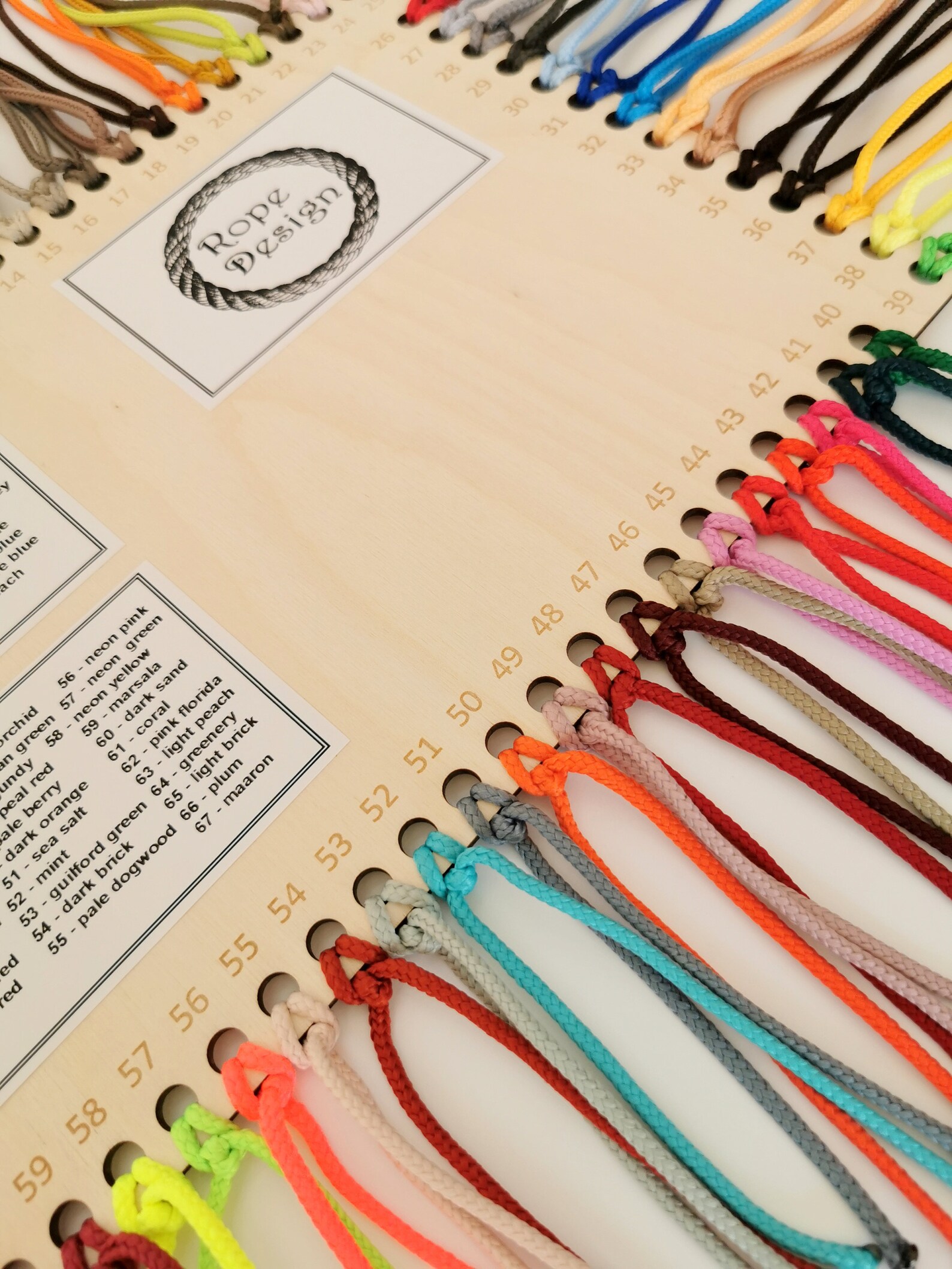 Sample Card Braided 2 Mm Rope Rope Examples Color Card | Etsy