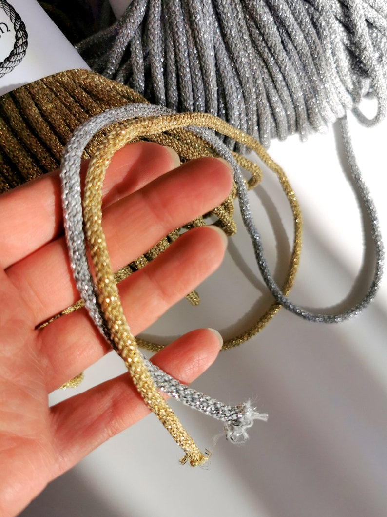 Rope With Metallic Threads lurex Shiny Polyester Rope - Etsy
