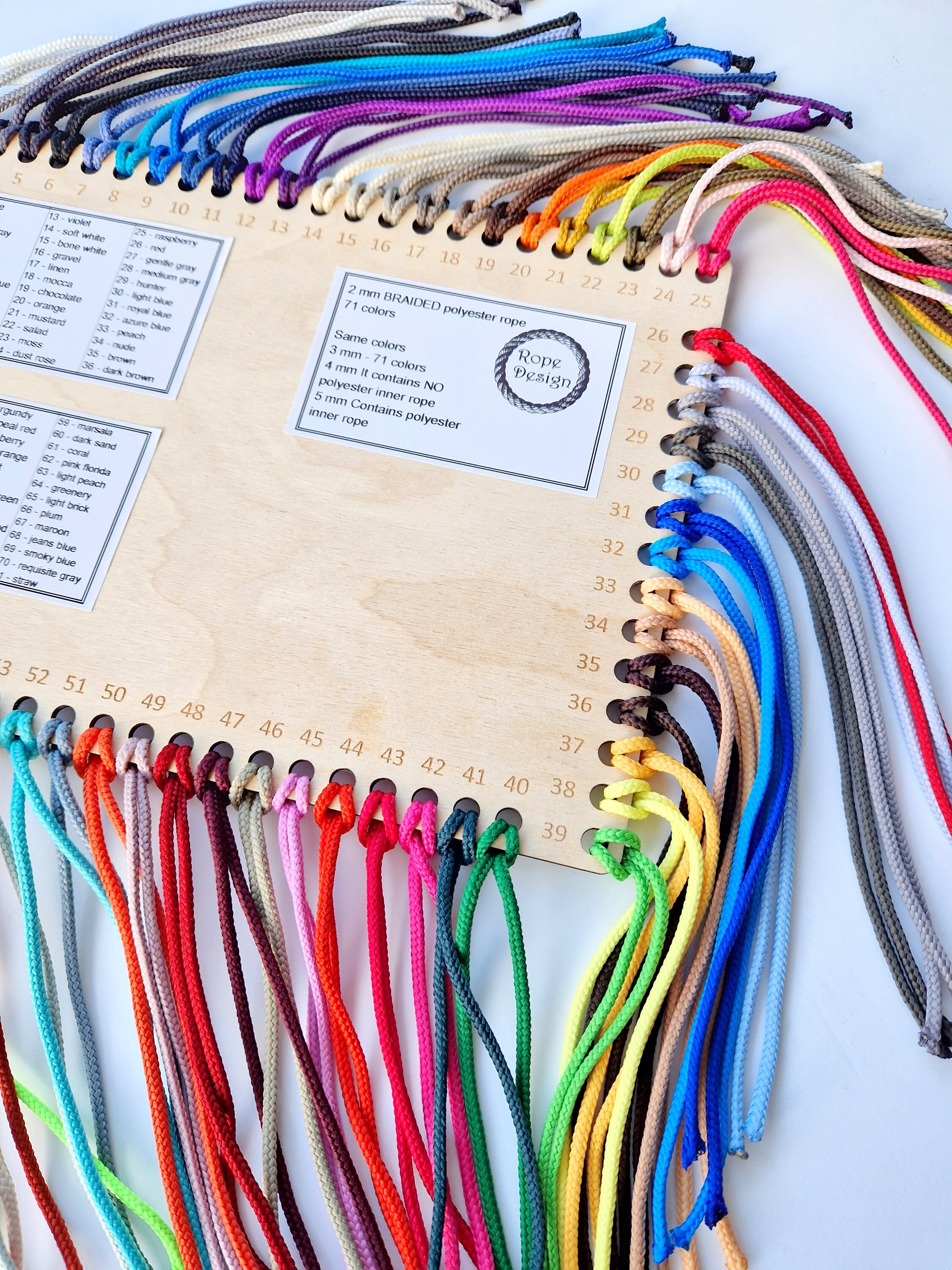 Sample Card Braided 2 Mm Rope Rope Examples Color Card - Etsy