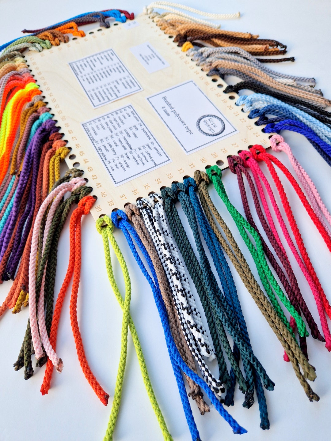 Sample Card Braided Polyester 4 Mm Rope Rope Examples Color - Etsy