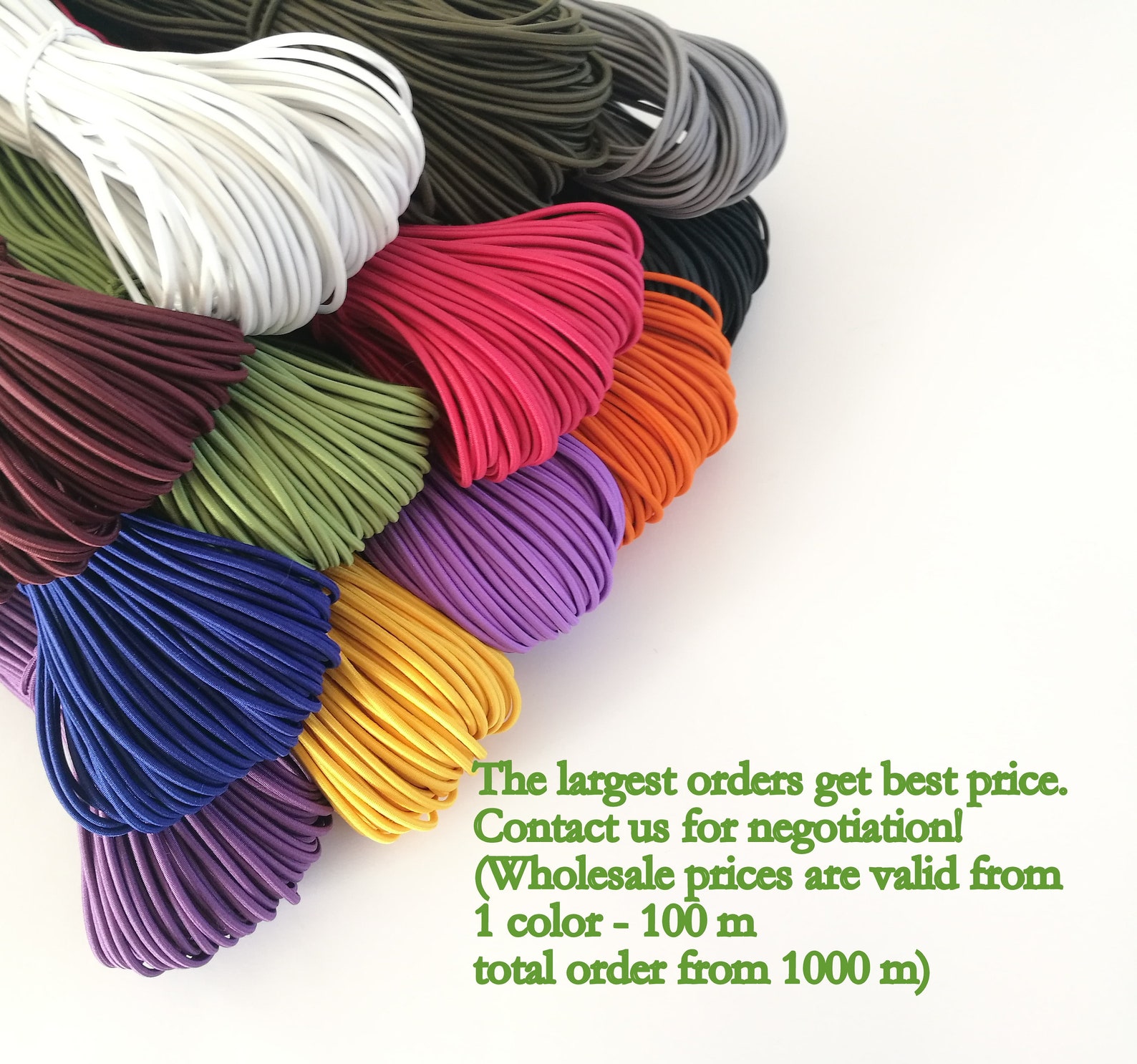 Round Elastic Cord Sample Card Elastic 2 Mm Cord Colour | Etsy