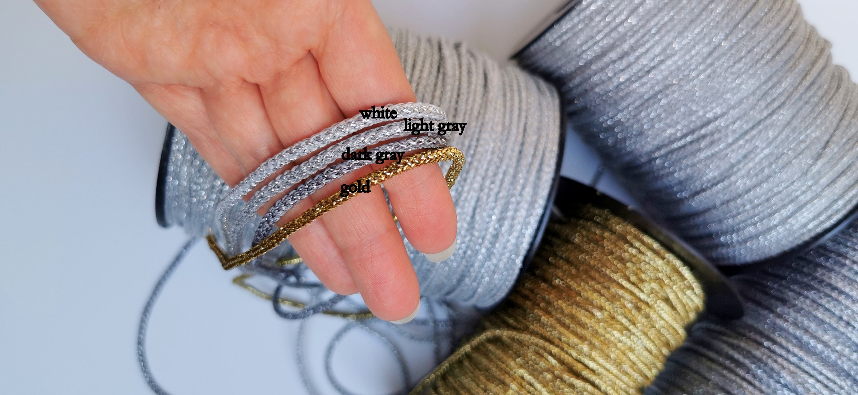 Sparkling Macrame Cord Shiny Polyester Cord Diameter 3 Mm - Etsy