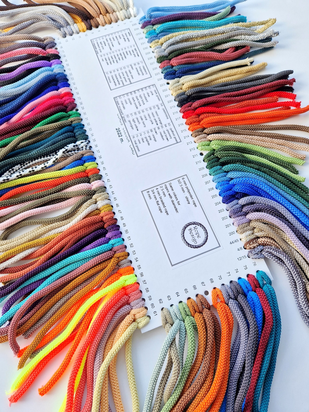 Sample Card Rope Examples Color Card Macrame Cord - Etsy Canada