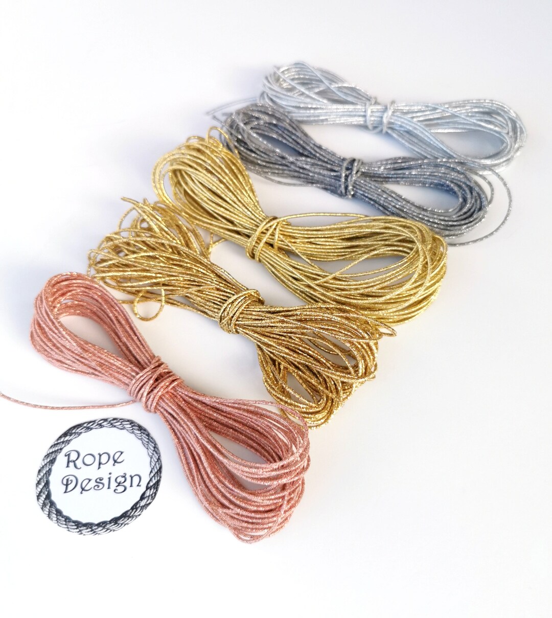 Silver Gold Sparkle Cord, Elastic Rubber Band, Metallic 10 Meters ...