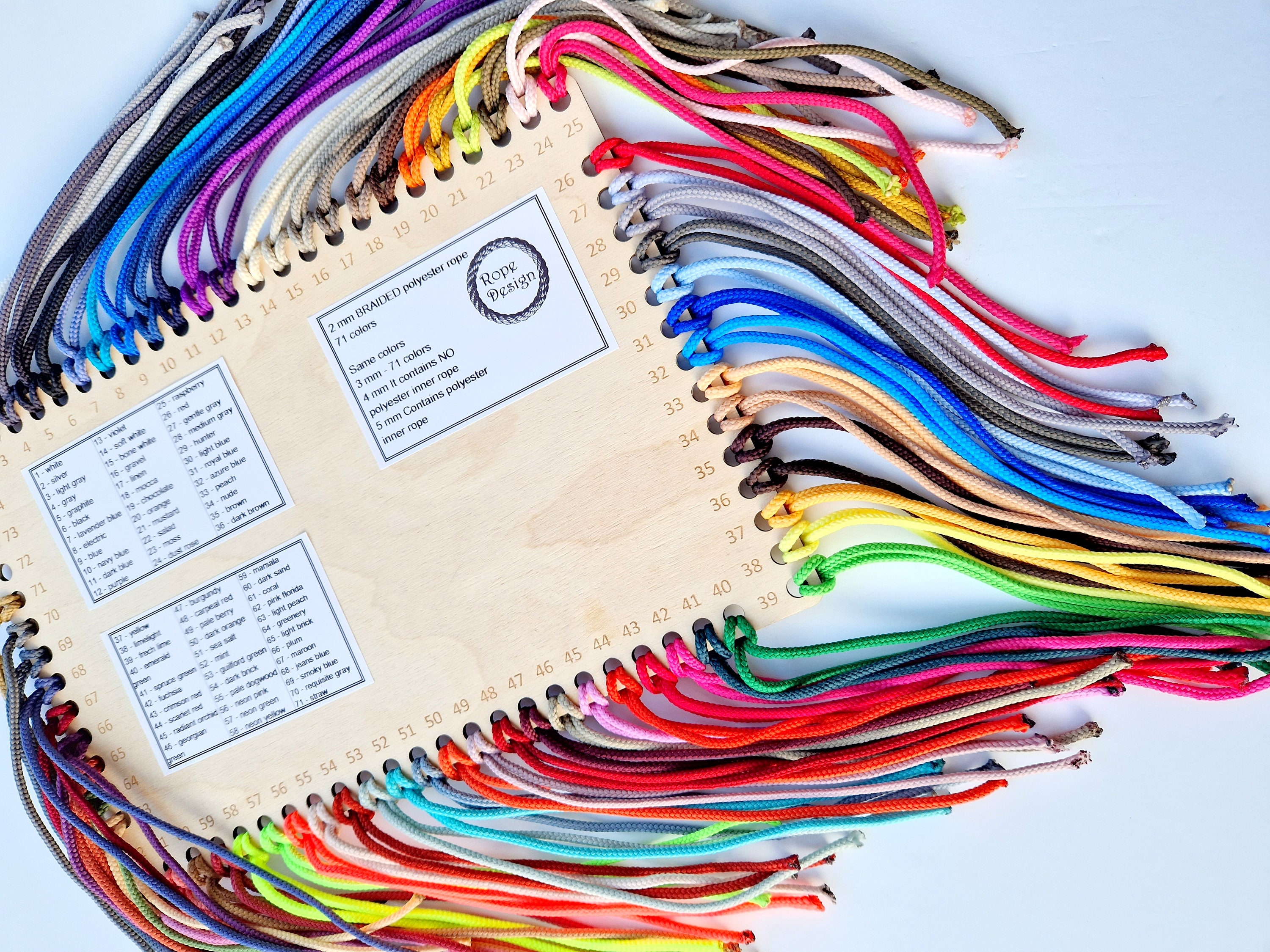 Sample Card Braided 2 Mm Rope Rope Examples Color Card - Etsy