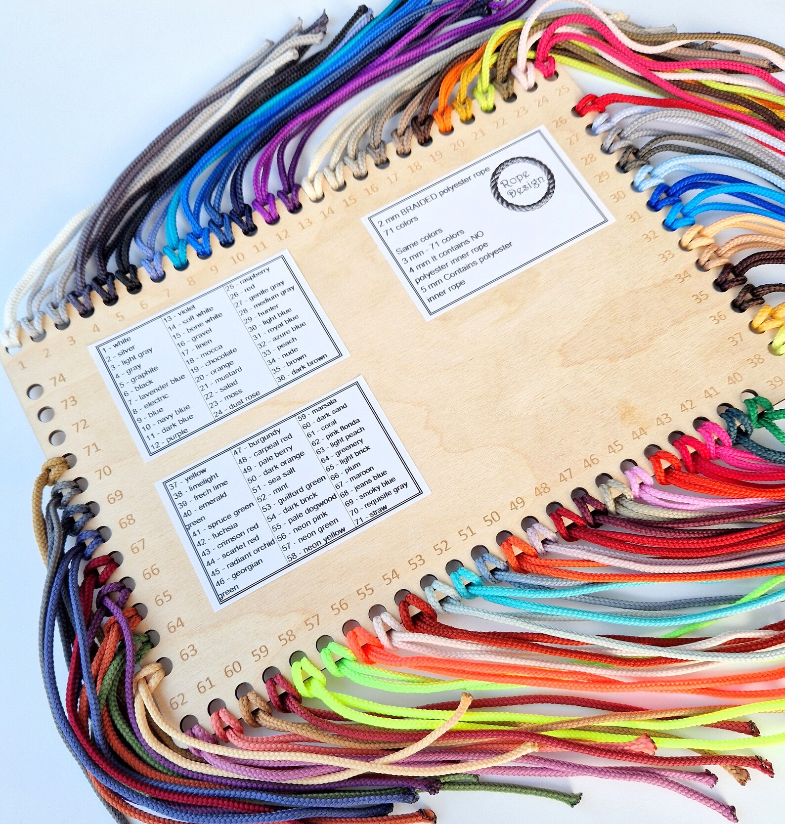 Sample Card Braided 2 Mm Rope Rope Examples Color Card - Etsy