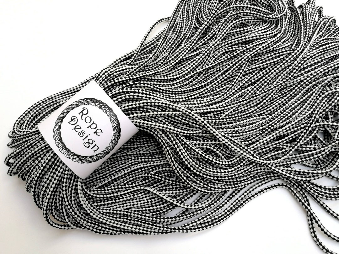 Polyester 5mm Rope Mix White/black Color Textile Cord - Etsy