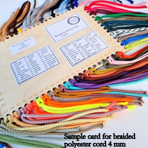 Sample Card Braided Polyester 4 Mm Rope Rope Examples Color - Etsy