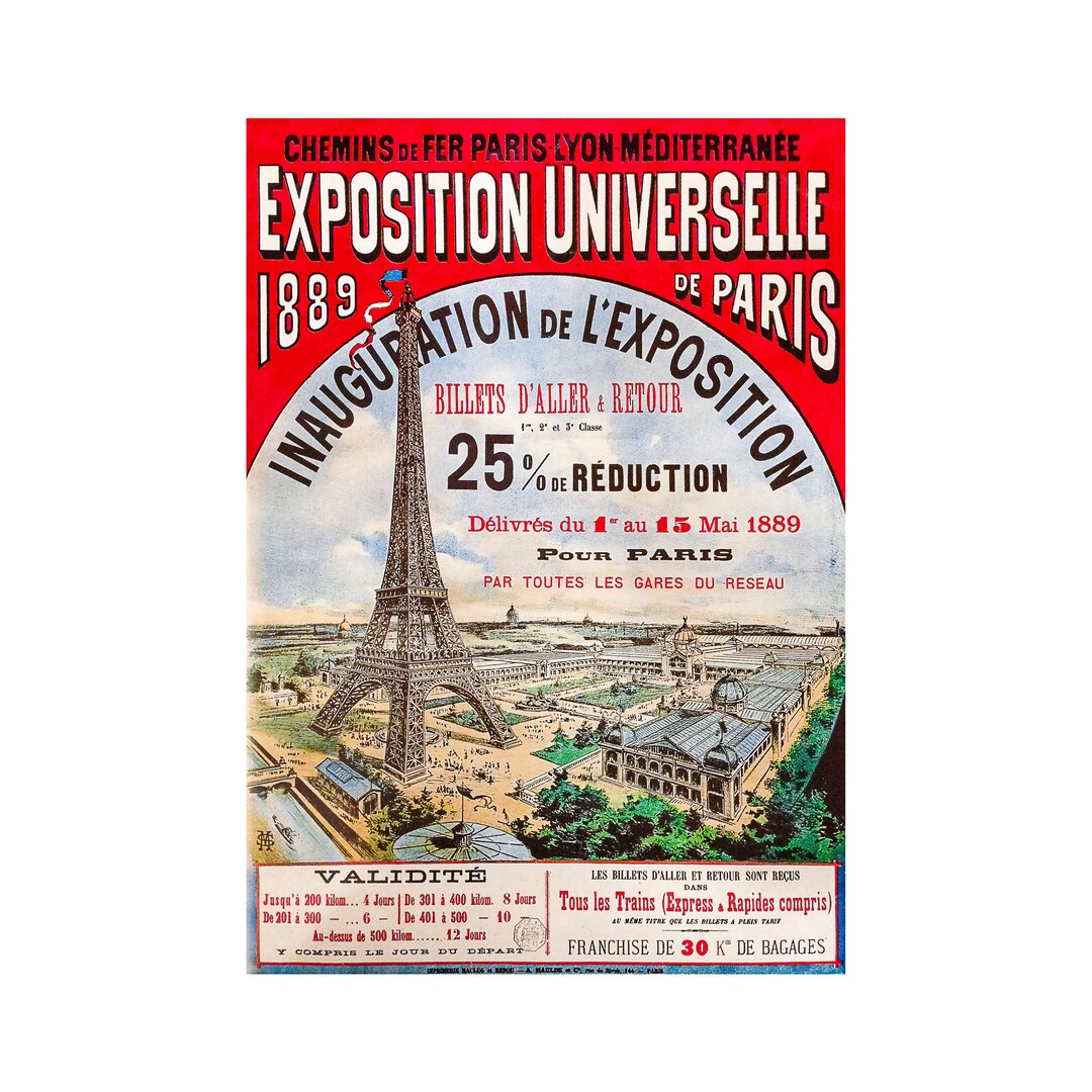 Paris World's Fair 1889 Poster | Art Print | Canvas Print | Fine Art ...