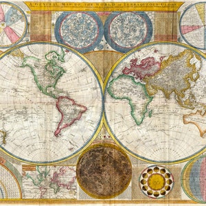 Geographicus Samuel Dunn Wall Map of the World in - Etsy