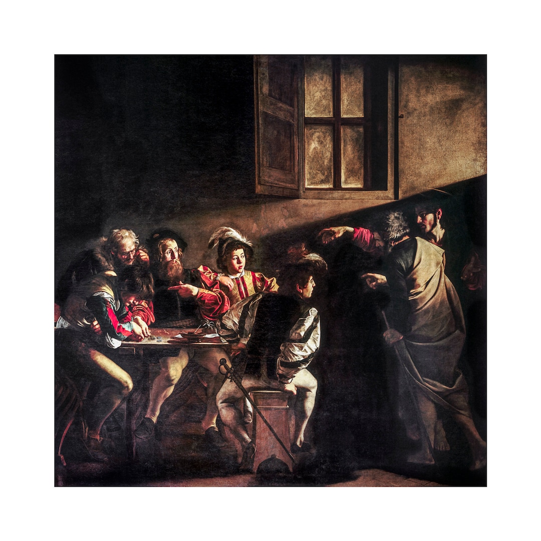 Caravaggio, the Calling of St Matthew, 1600 | Art Print | Canvas Print ...