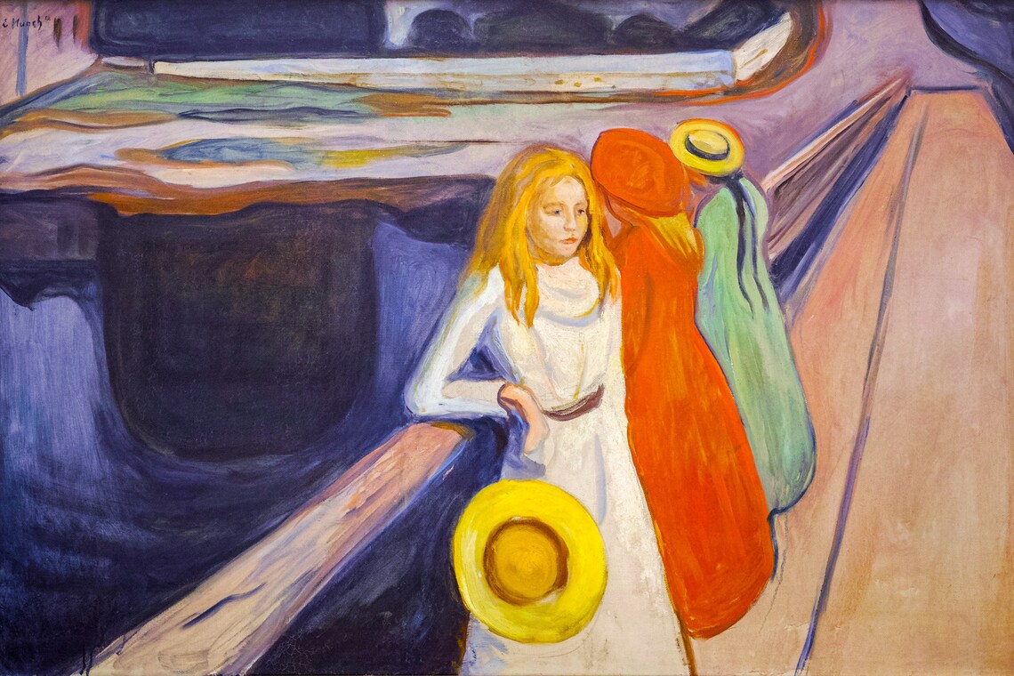 Edvard Munch The Girls on the Bridge 1901 Art Print | Etsy