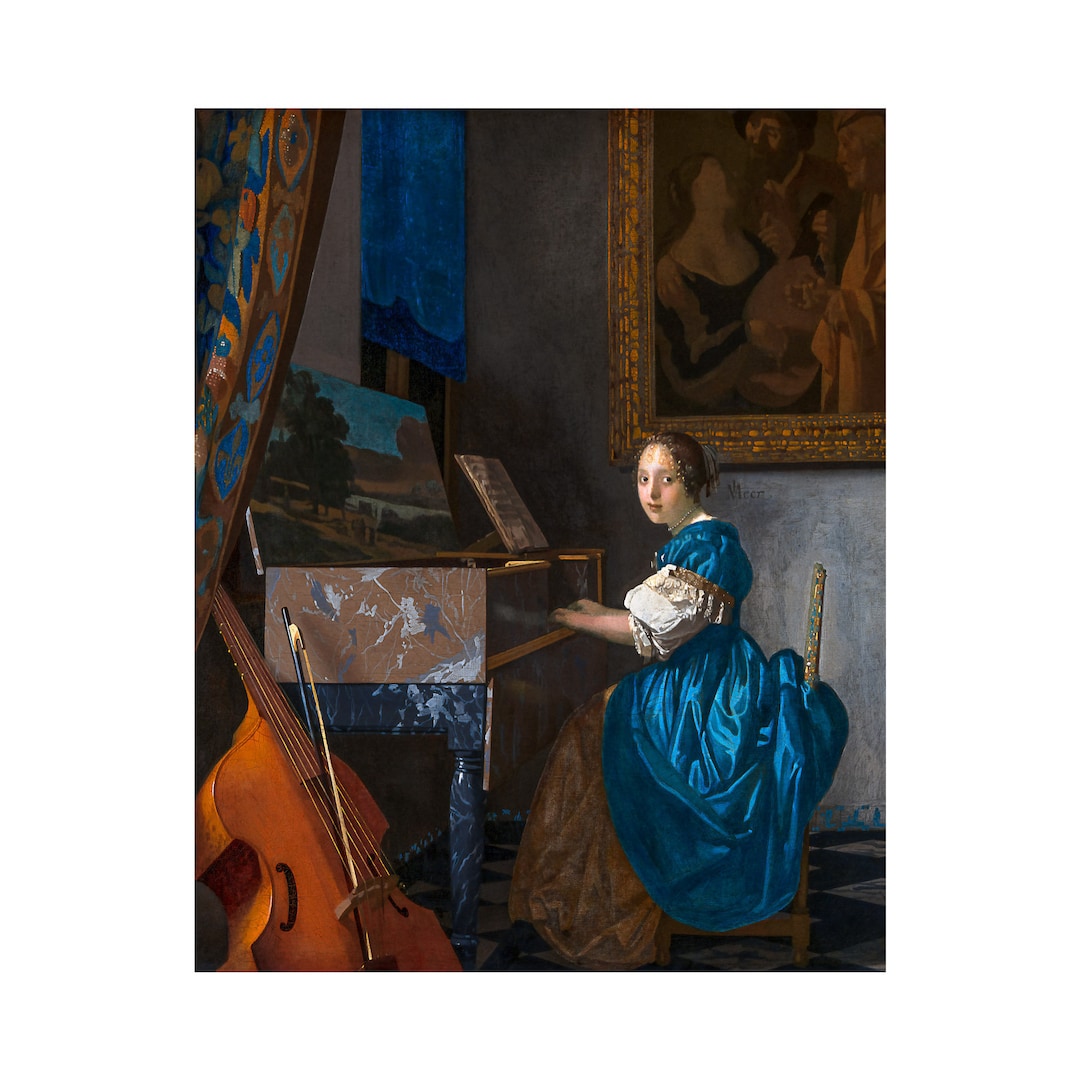 Vermeer, Lady Seated at a Virginal, 1672 Art Print Canvas Print Fine ...