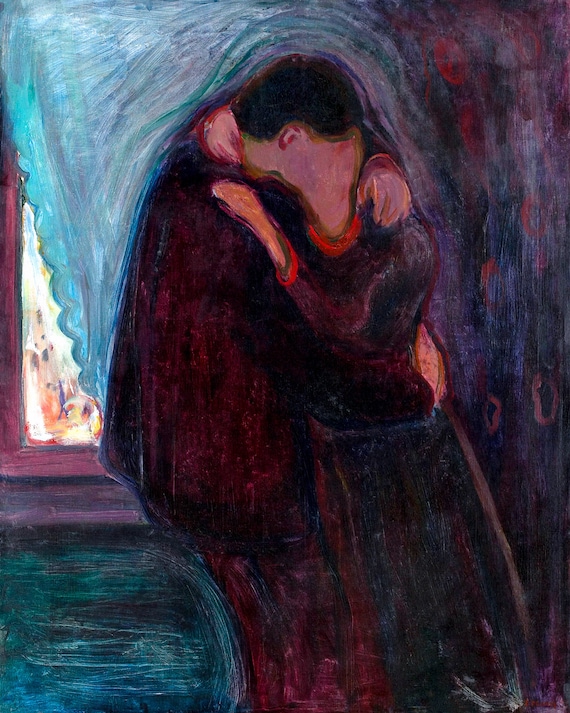Edvard Munch the Kiss 1897 Art Print Canvas Print Fine | Etsy