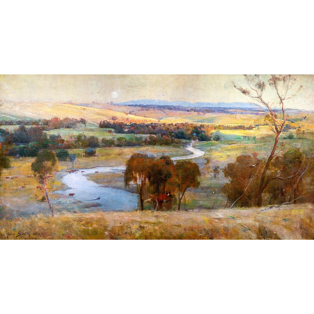 Arthur Streeton, Still Glides the Stream, and Shall for Ever Glide ...