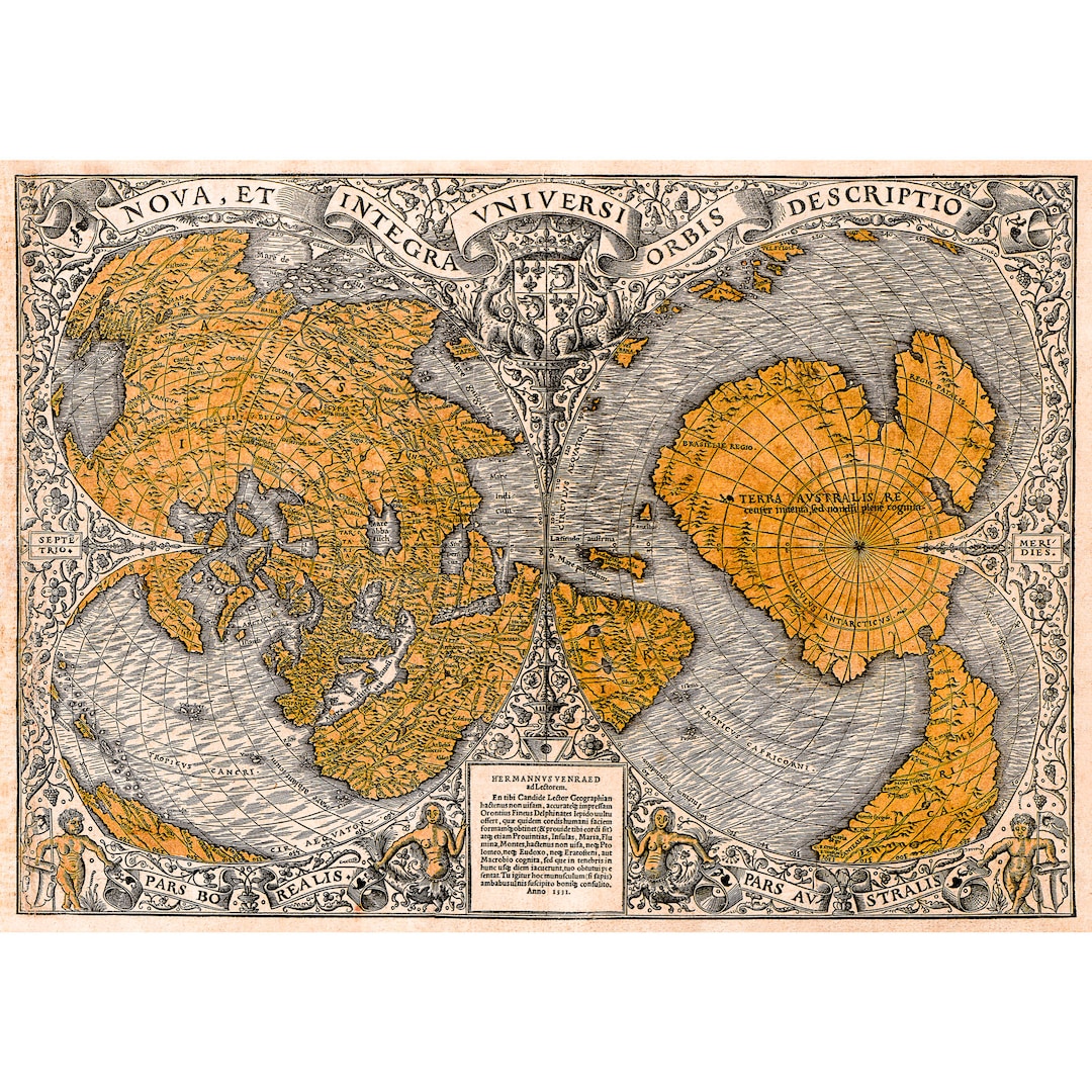 Oronteus Finaeus Map of 1531, World Map | Art Print | Canvas Print ...